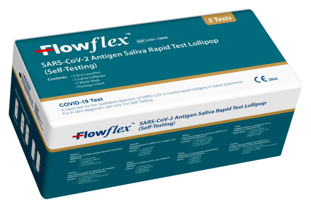 Flowflex SARS-CoV-2 Antigen Saliva Schnelltest Lollipop CE2934 ...